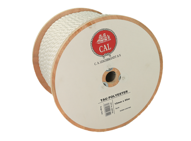 Tau Polyester 12mm Hvit, 95m Spole - C A Leschbrandt
