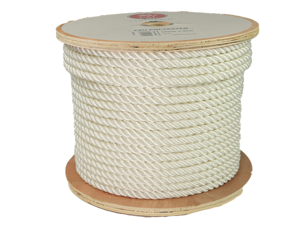 Tau Polyester 12mm Hvit, 95m Spole - C A Leschbrandt