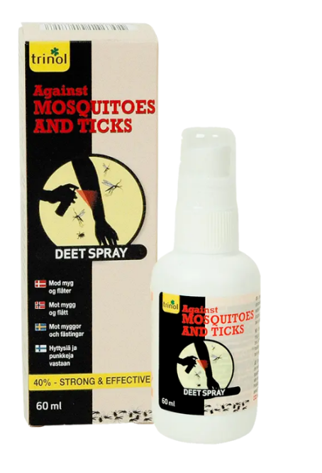 Trinol DEET Spray mot Mygg & Fått Myggspray - 60ml - 40% DEET - C A ...